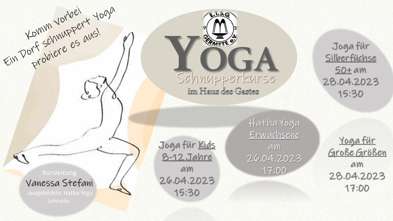 Yoga-Schnupperkurse mit der ETSG – Germete
